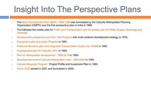 Kolkata Metropolitan Development Plan | PPTX | Civil Engineering ...