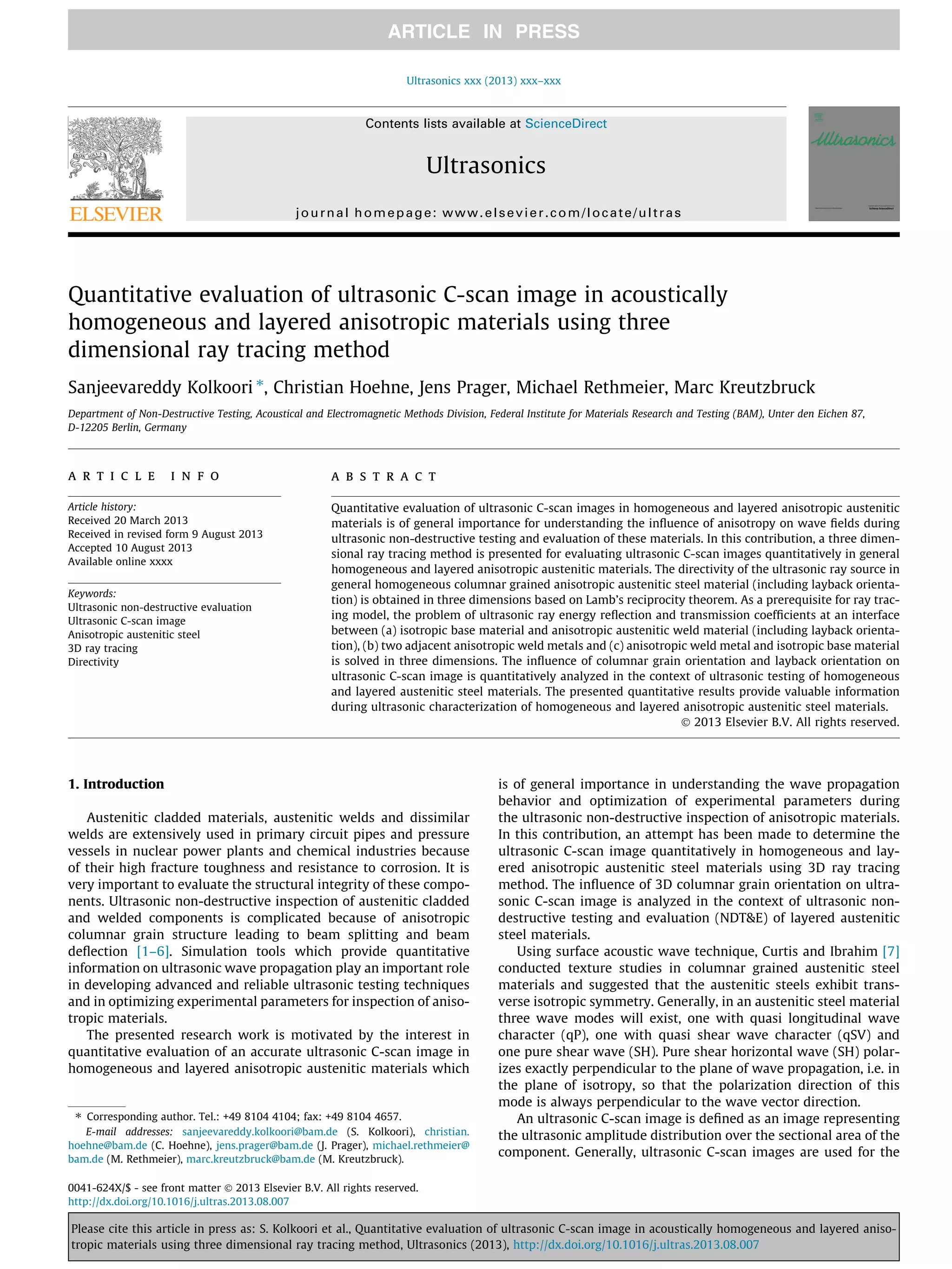Kolkoori ultasonics(2013) | PDF | 3-D Graphics | Computer Software and ...