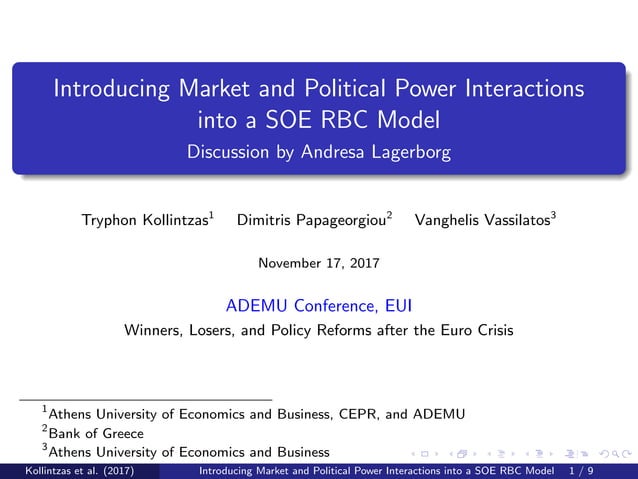 Introducing market and political power interactions into a SOE RBC ...