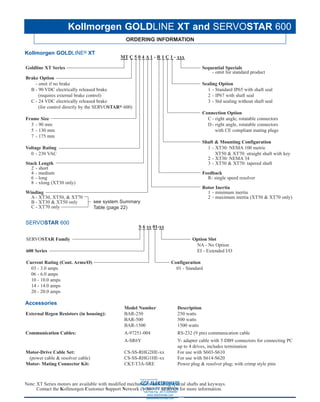 Kollmorgen .servostar600 with_gold_line_xt_tb_catalog | PDF