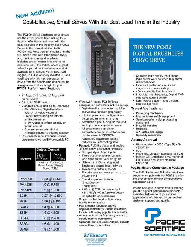 Kollmorgen pc832 servo_drive_tb_specsheet | PDF