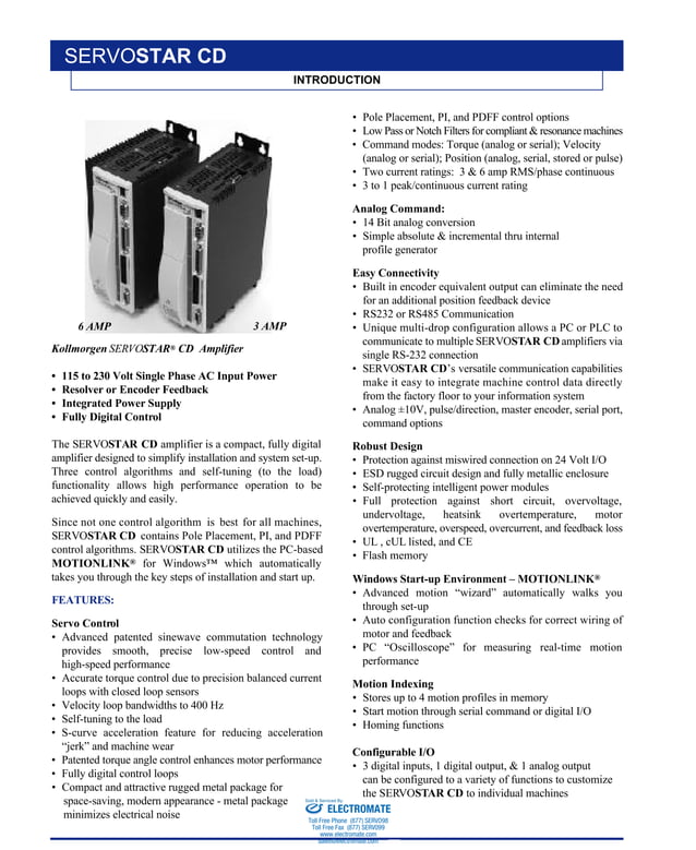 Kollmorgen servostar cd_series2_catalog | PDF