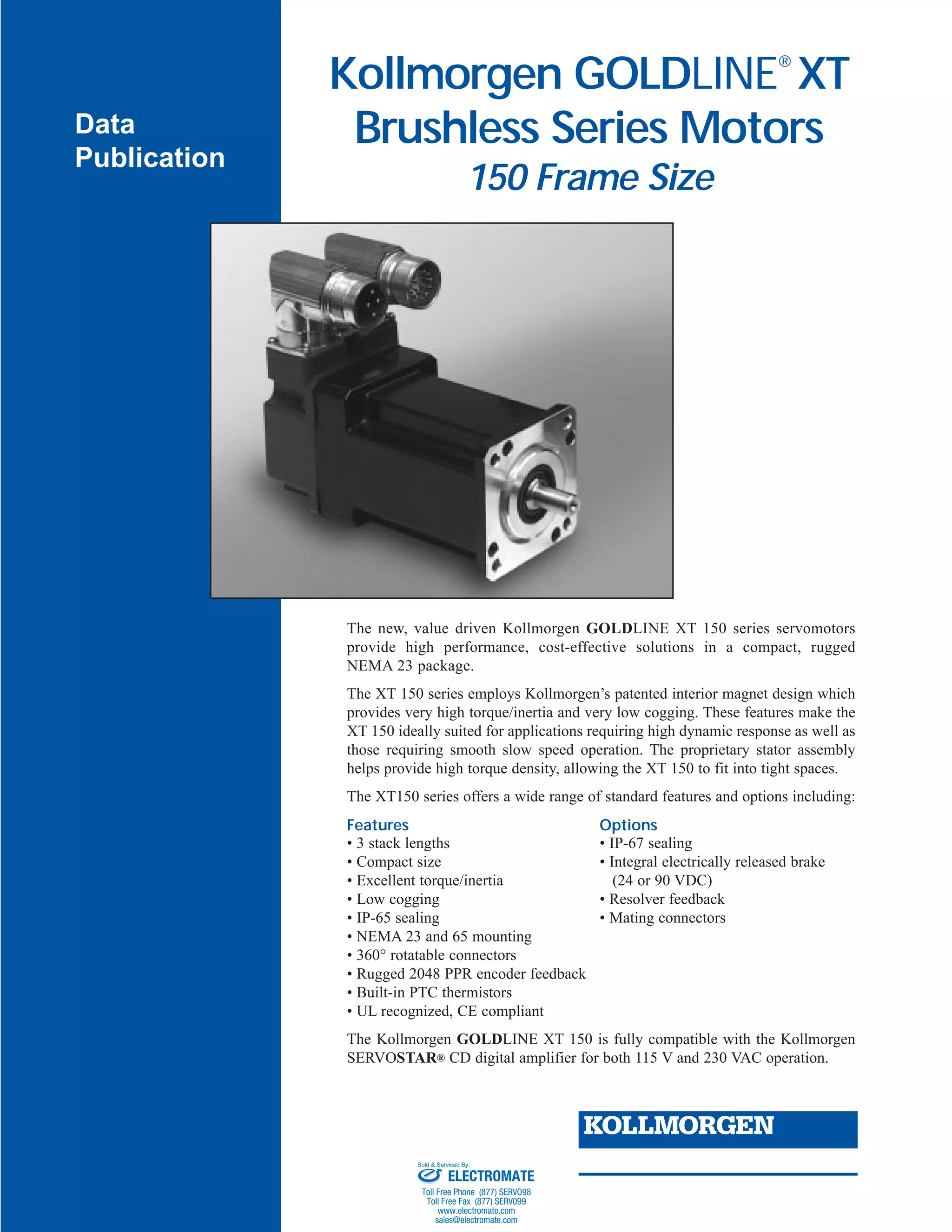 Kollmorgen xt 150 specsheet | PDF