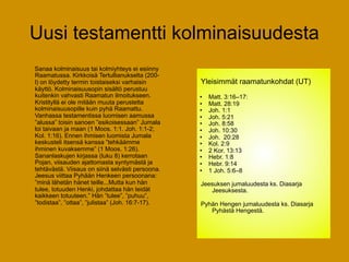 Kolminaisuusoppi | KEY