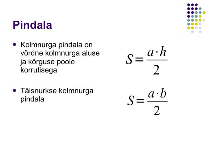 Kolmnurga pindala ja ...s2008