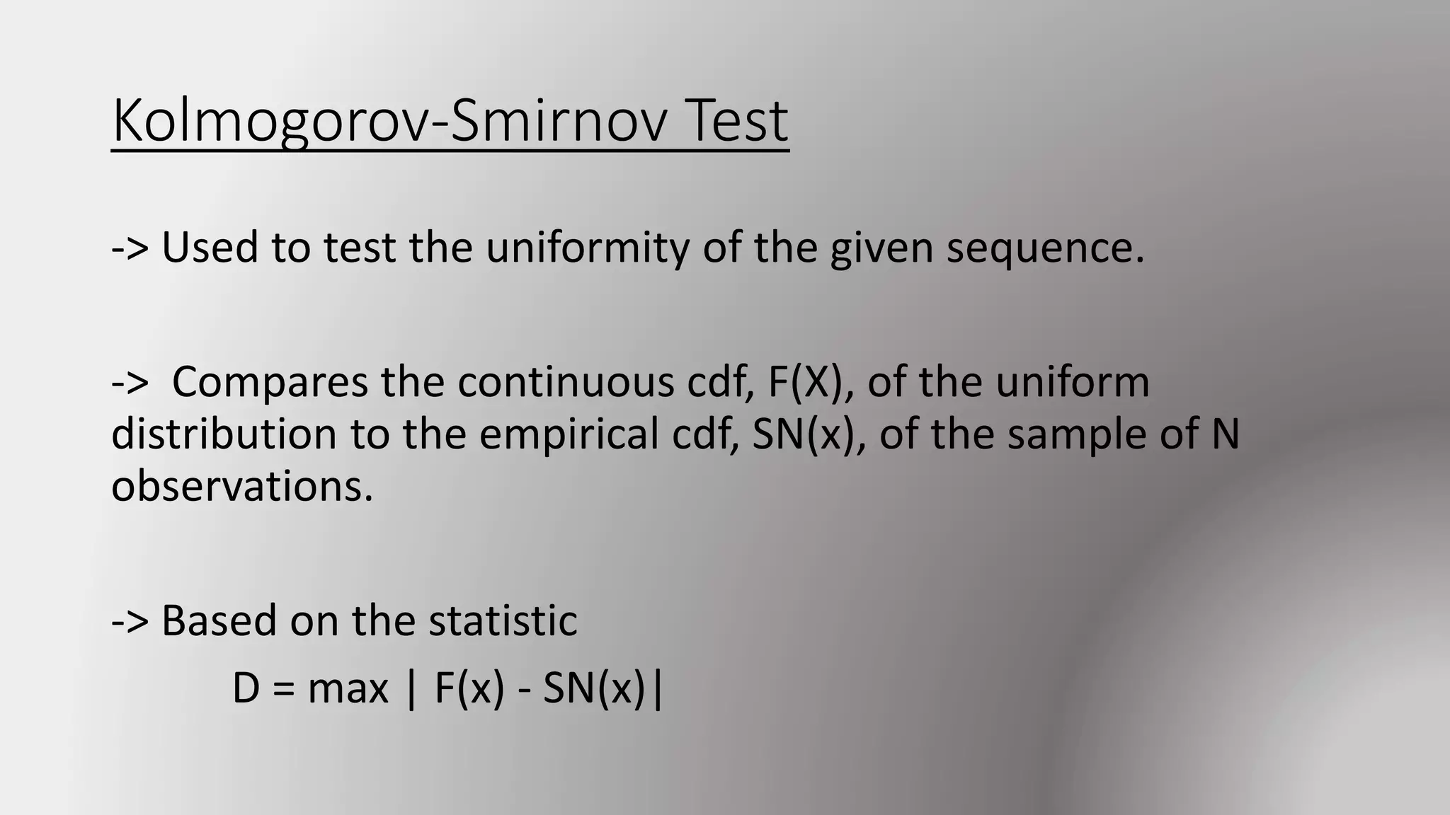 Kolmogorov smirnov test | PPTX