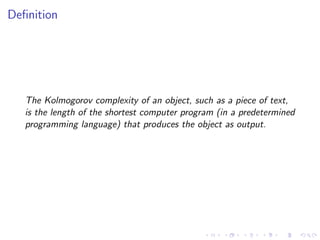Kolmogorov Complexity, Art, and all that | PDF | Computing | Technology & Computing