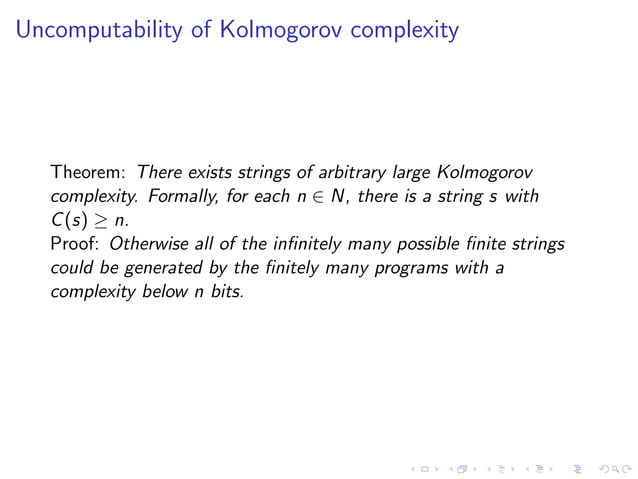 Kolmogorov Complexity, Art, and all that | PPT