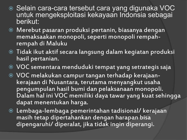 Kolonialisme dan imperialisme voc | PPTX