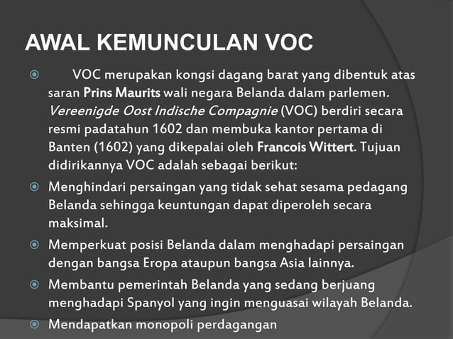 Kolonialisme dan imperialisme voc | PPTX
