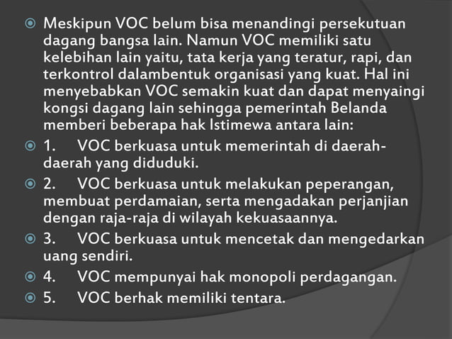 Kolonialisme dan imperialisme voc | PPTX