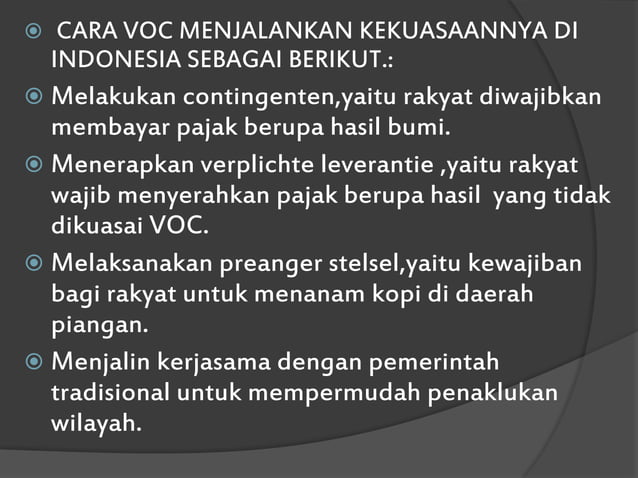 Kolonialisme dan imperialisme voc | PPTX