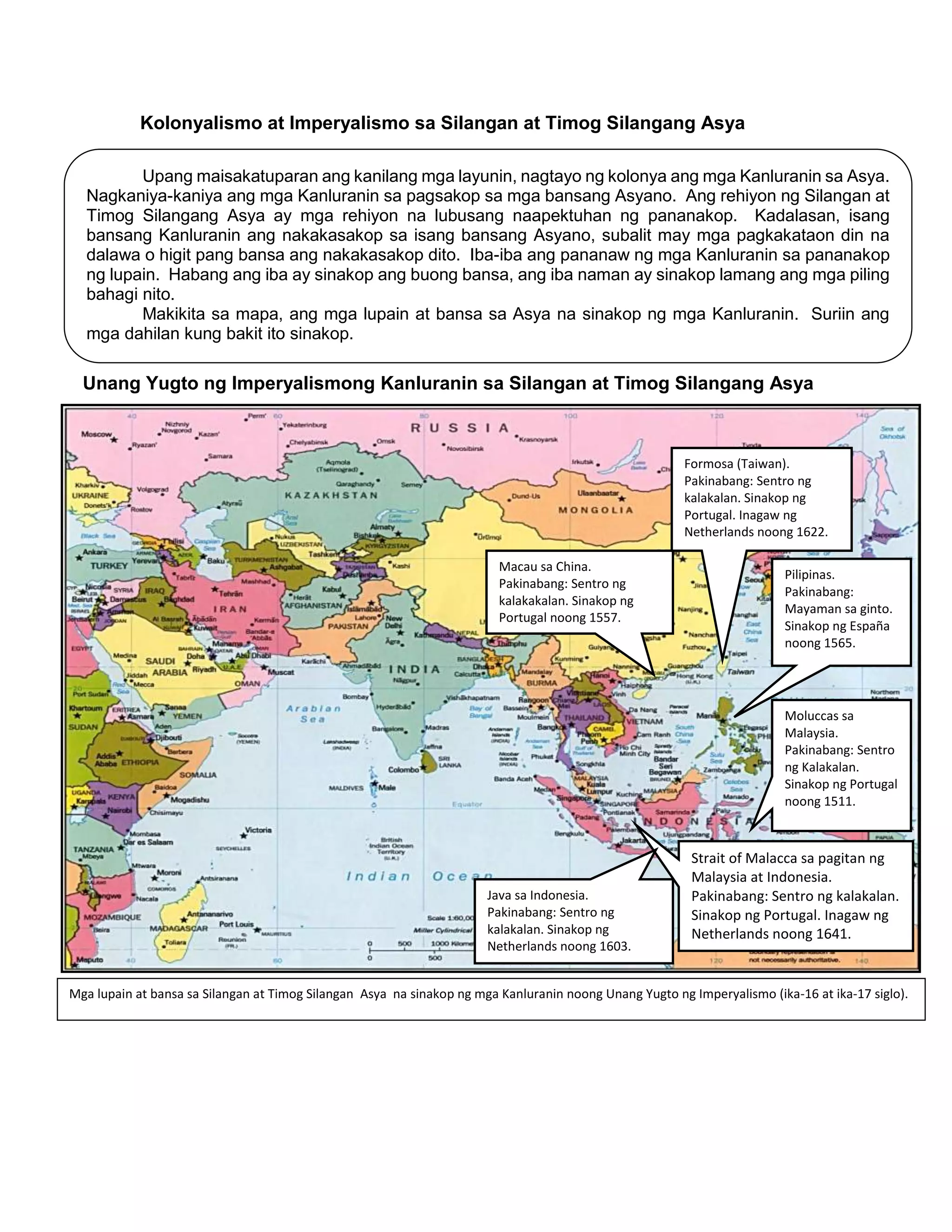 Kolonyalismo at Imperyalismo sa Silangan at Timog Silangang Asya.docx