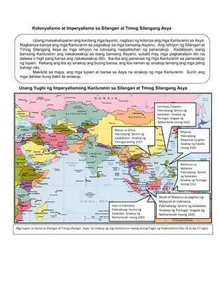 Kolonyalismo at Imperyalismo sa Silangan at Timog Silangang Asya.docx