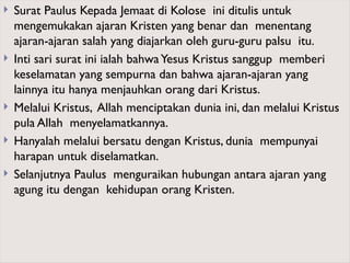 kolose 2 hidup dalam kristus berdasarkan surat kolose .pptx