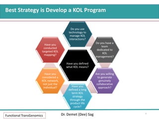 Kol program management and marketing functional trans genomics | PDF