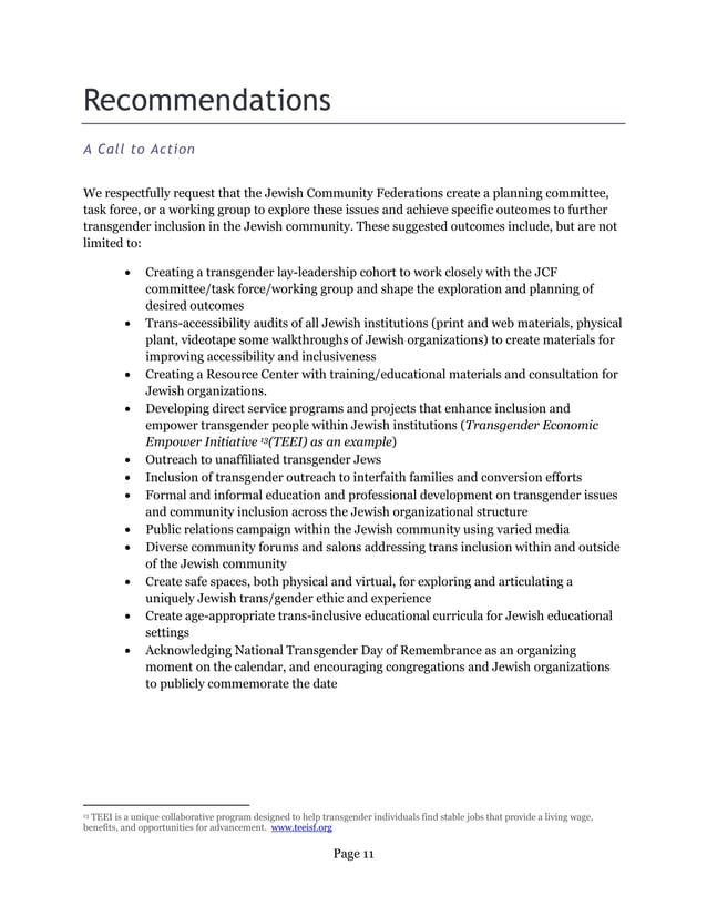 Kol Tzedek Transgender Inclusion Report | PDF