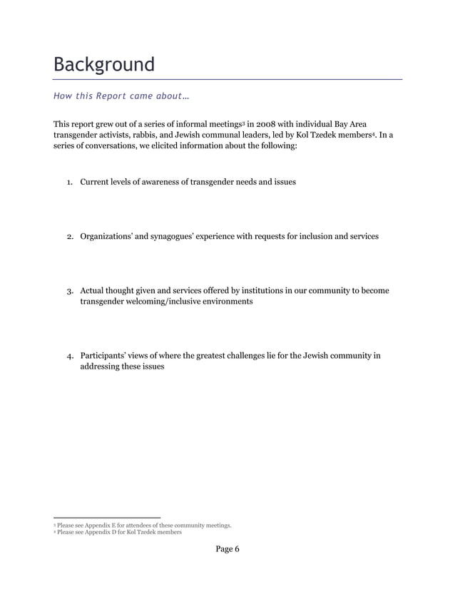 Kol Tzedek Transgender Inclusion Report | PDF