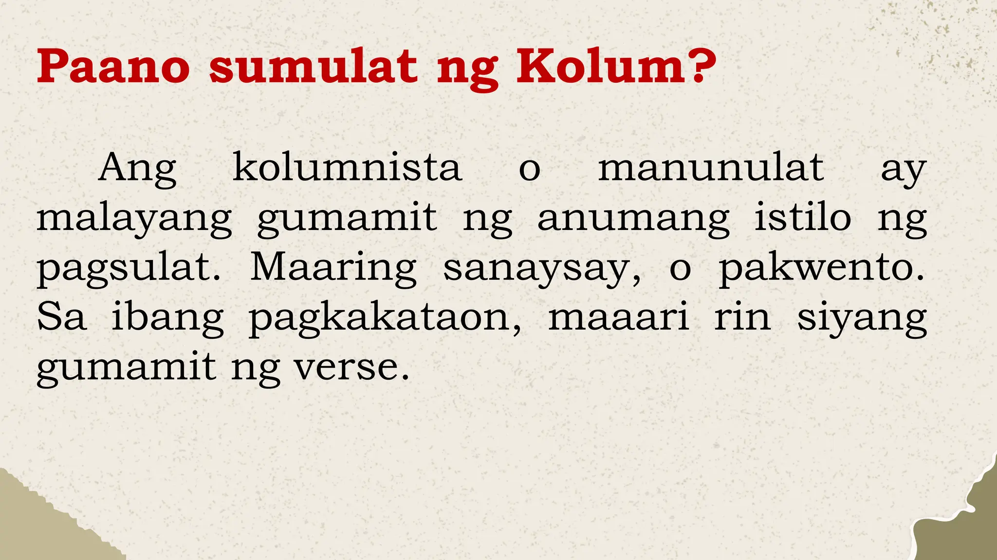 PAGSULAT NG KOLUM Campus Journalism-School Paper Management | PDF