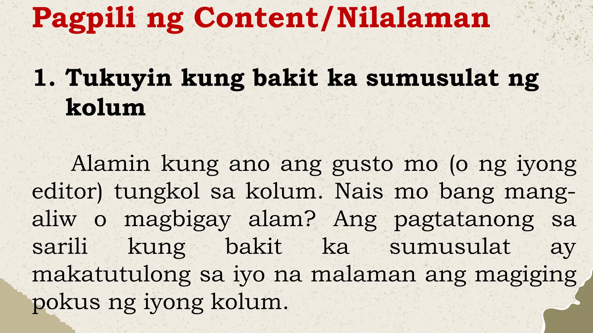 PAGSULAT NG KOLUM Campus Journalism-School Paper Management | PDF