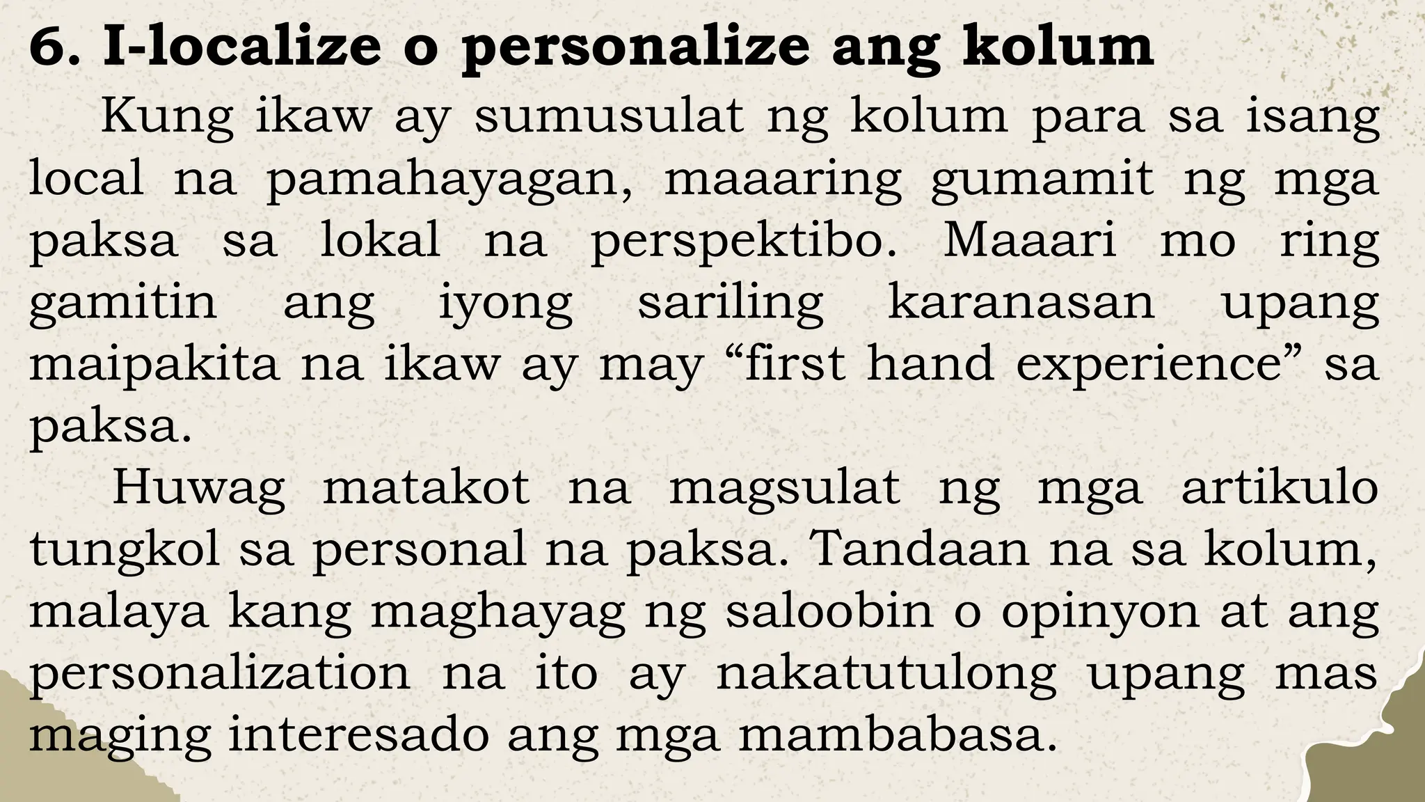 PAGSULAT NG KOLUM Campus Journalism-School Paper Management | PDF