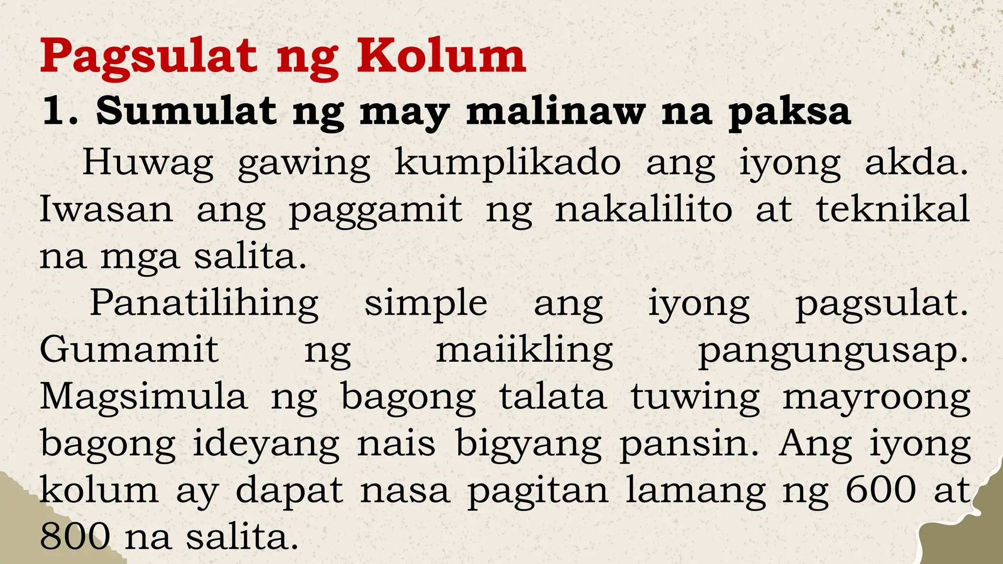 PAGSULAT NG KOLUM Campus Journalism-School Paper Management | PDF