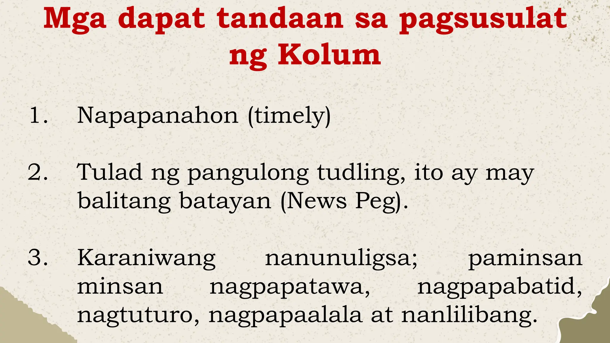 PAGSULAT NG KOLUM Campus Journalism-School Paper Management | PDF