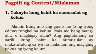 PAGSULAT NG KOLUM Campus Journalism-School Paper Management | PDF