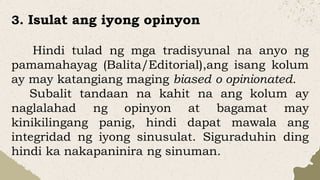 PAGSULAT NG KOLUM Campus Journalism-School Paper Management | PDF