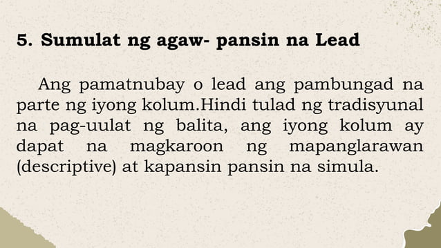 PAGSULAT NG KOLUM Campus Journalism-School Paper Management | PDF