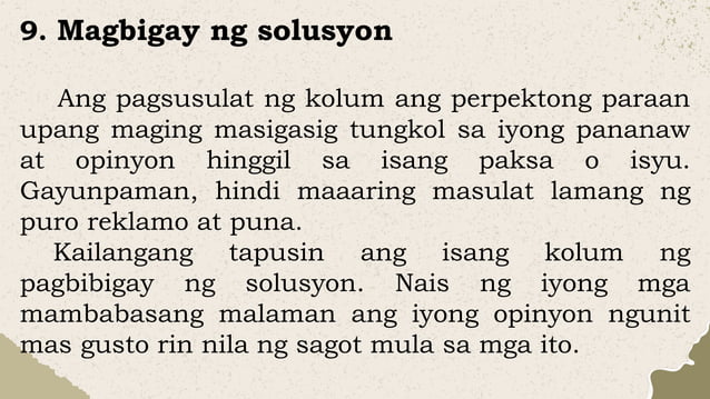 PAGSULAT NG KOLUM Campus Journalism-School Paper Management | PDF