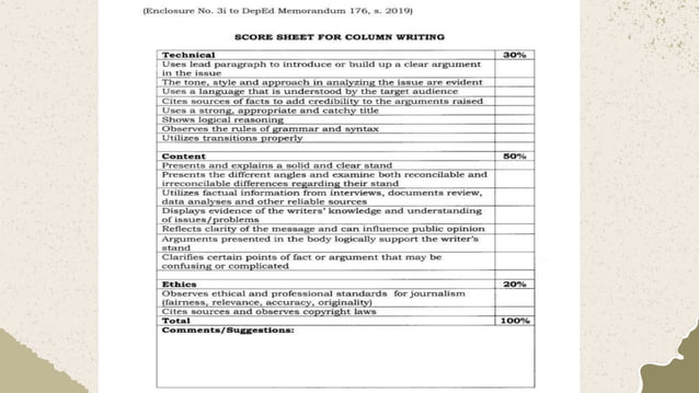 PAGSULAT NG KOLUM Campus Journalism-School Paper Management | PDF