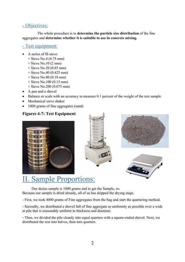 Sieve analysis of fine aggregates student experiment | PDF | Civil ...