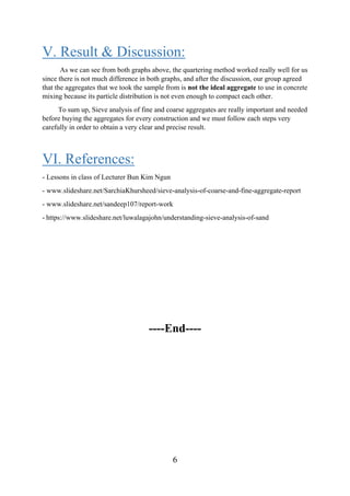 Sieve analysis of fine aggregates student experiment | PDF