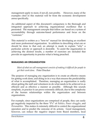 Managing for Excellence-Outcome-Based Performance for the Economic Development Organization ...