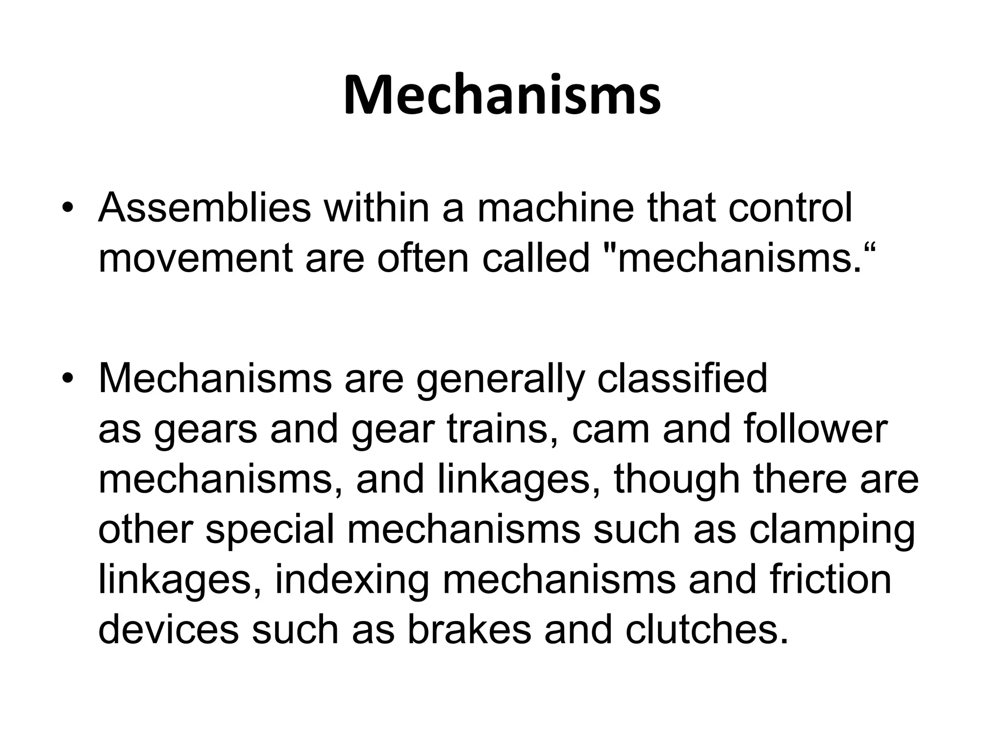 Branches of TOM, Machine & Structure, Kinematic Links | PPTX