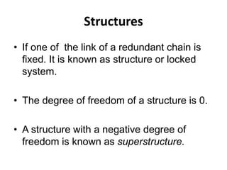 Branches of TOM, Machine & Structure, Kinematic Links | PPTX
