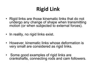 Branches of TOM, Machine & Structure, Kinematic Links | PPTX