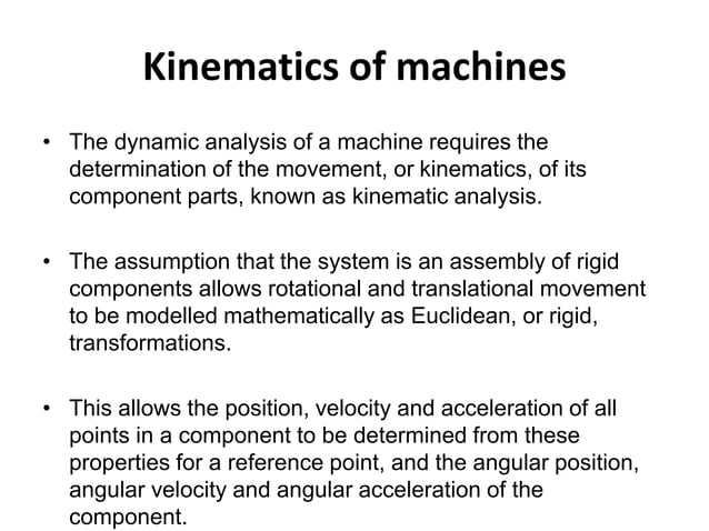 Branches of TOM, Machine & Structure, Kinematic Links | PPTX