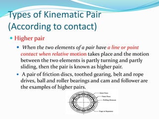 Kinemetic chains, Pairs, Joints, Four bar Mechanisms (KOM) | PPTX