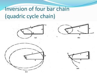 Kinemetic chains, Pairs, Joints, Four bar Mechanisms (KOM) | PPTX