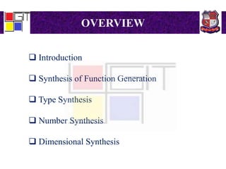 Synthesis of Mechanisms | PPTX