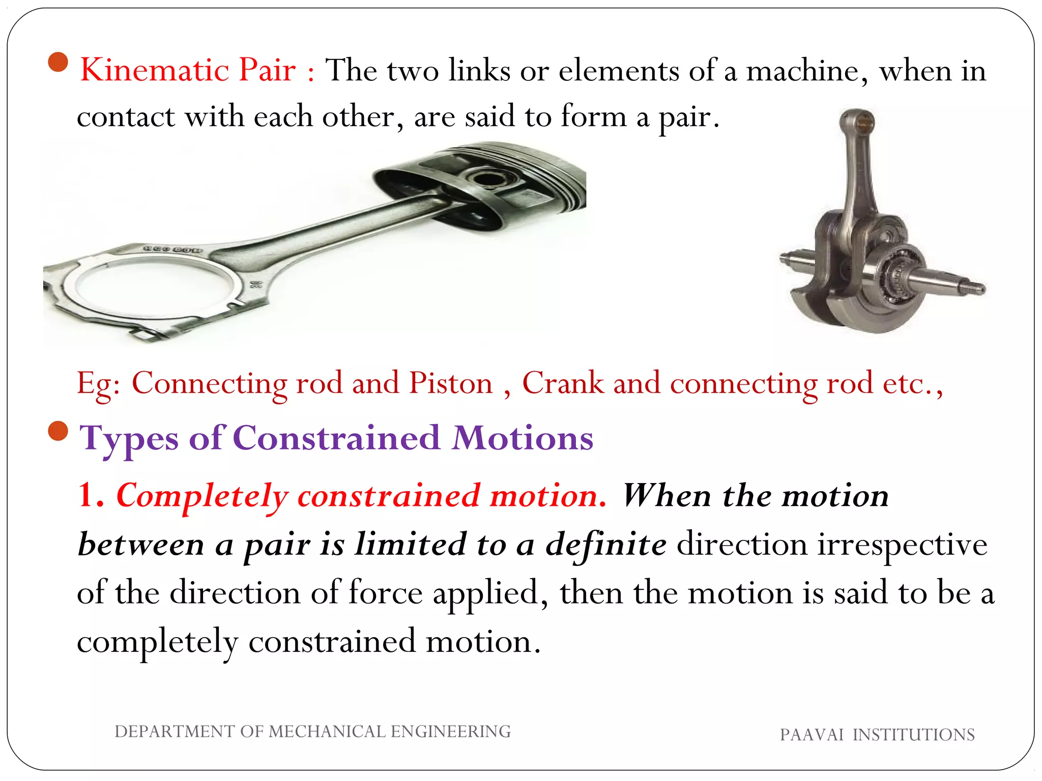 KOM-UNIT-1-BASICS OF MECHANISMS | PPT