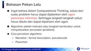 Computational Thinking: Pseudocode | PDF