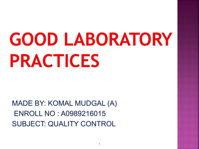 good laboratory practices k | PPT
