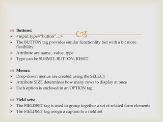 HTML Form | PPTX | Web Design and HTML | Internet