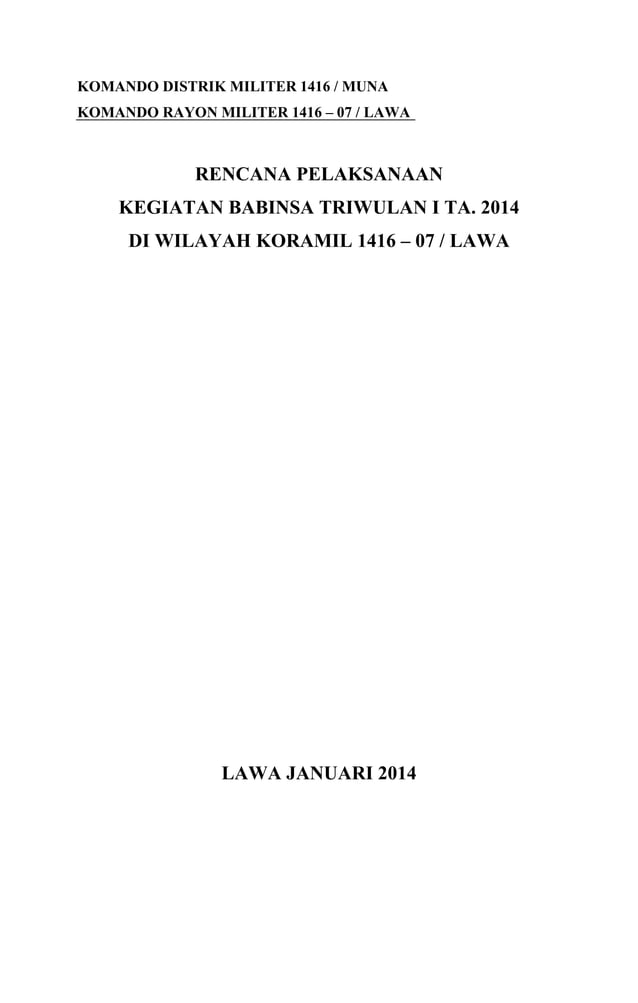 Komando distrik militer 1416 | PDF