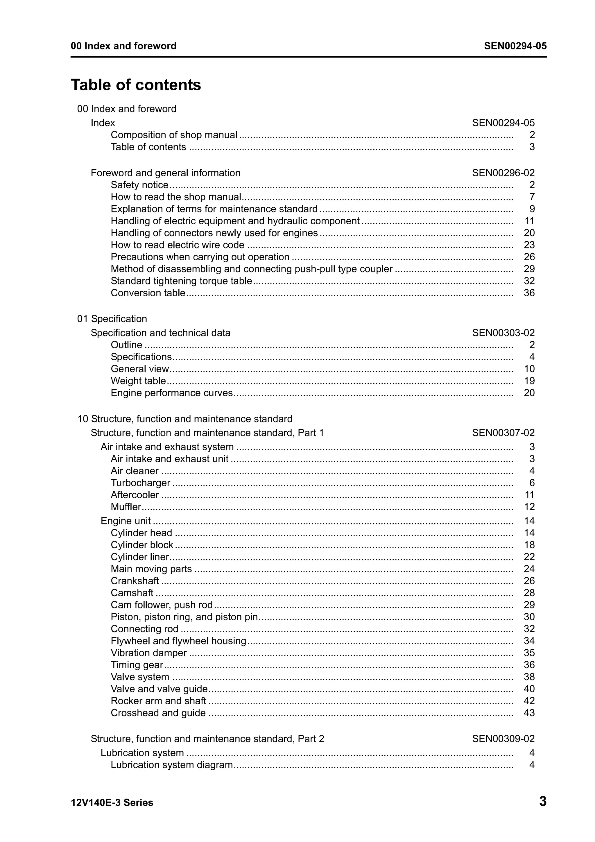 Komatsu 12 v140e 3 series engine service repair manual | PDF