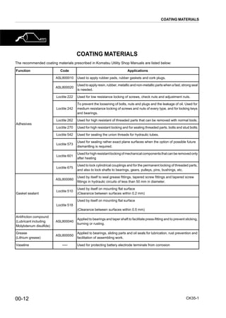 Komatsu ck35 1 skid steer loader service repair manual (sn f00003 and up) | PDF