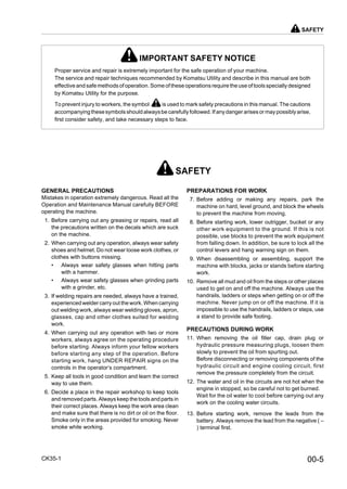 Komatsu ck35 1 skid steer loader service repair manual (sn f00003 and up) | PDF